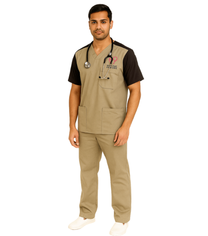 Designer Dual Tone Scrub Set – Custom Medical Scrub Suit | Uniform Tailor
