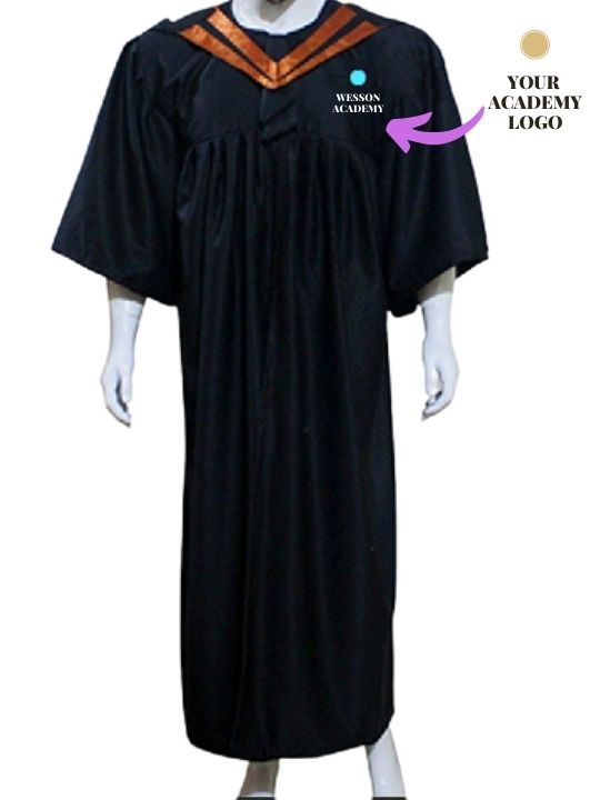 Red & Gold Strip Personalized Graduation Gown | Personalized ...